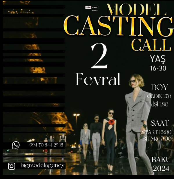 Tələbələrin nəzərinə: Big Model Agency model seçimini elan edir